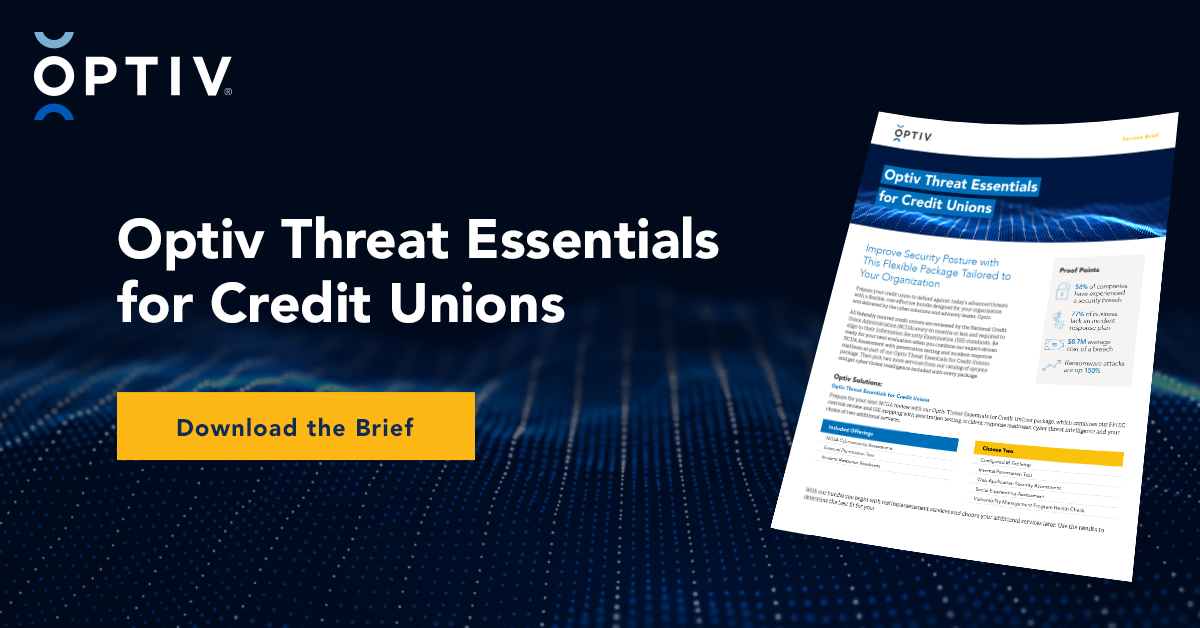 Optiv Threat Essentials for Credit Unions | Optiv